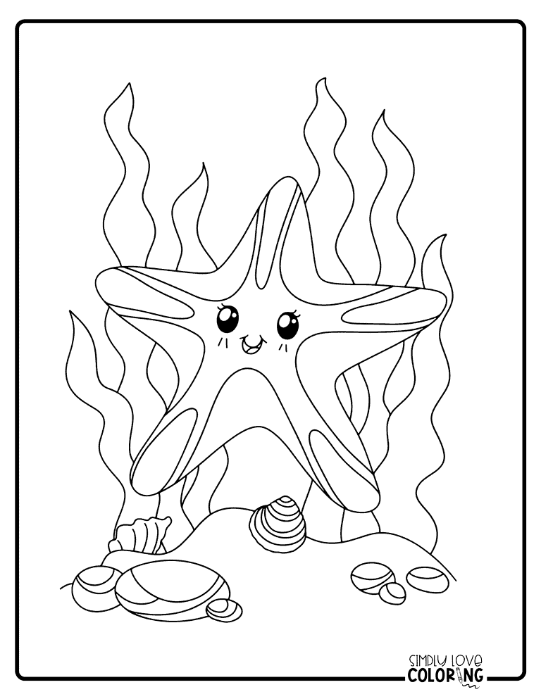 14 Starfish Coloring Pages (Free PDF Printables) - Simply Love Coloring
