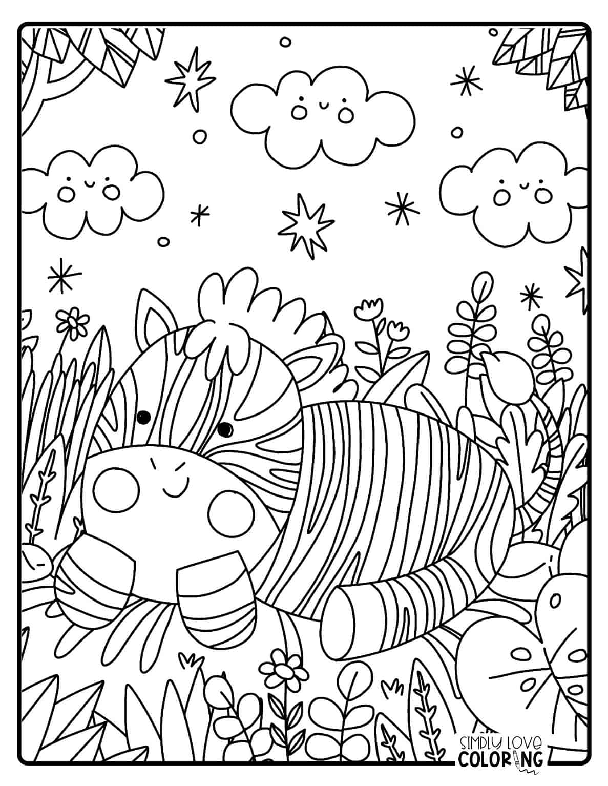 12 Cute Zebra Coloring Pages (Free PDF Printables) - Simply Love Coloring