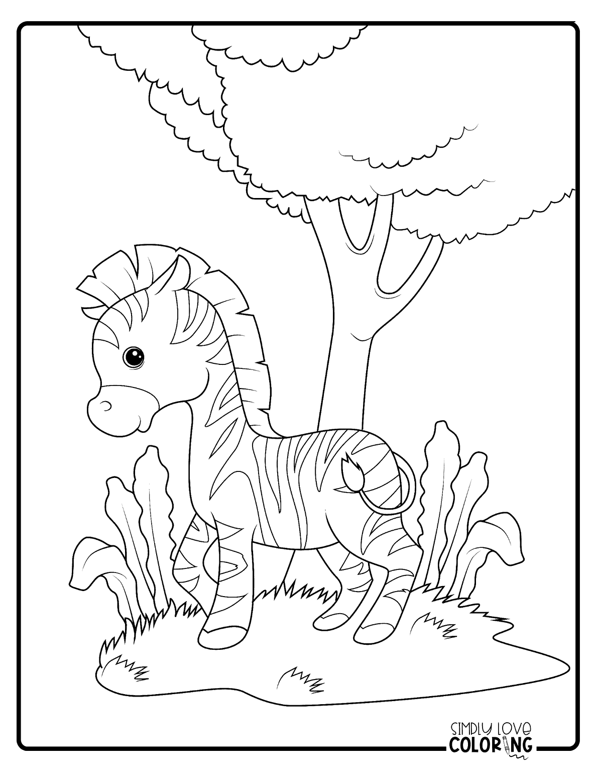 12 Cute Zebra Coloring Pages (Free PDF Printables) - Simply Love Coloring
