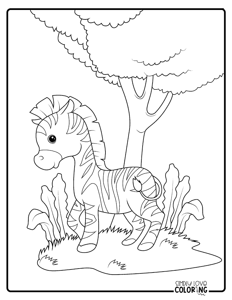 12 Cute Zebra Coloring Pages (Free PDF Printables) - Simply Love Coloring