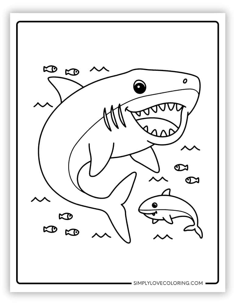 32 Shark Coloring Pages (Free PDF Printables) - Simply Love Coloring