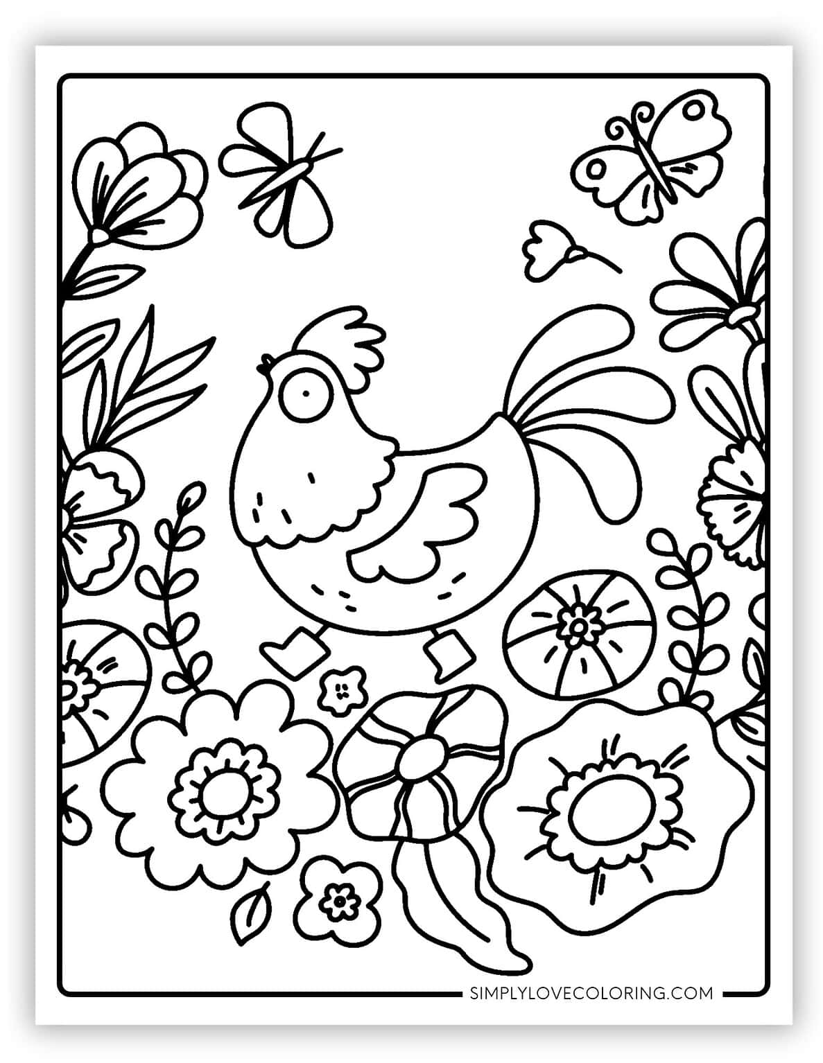 19 Rooster Coloring Pages (Free PDF Printables) - Simply Love Coloring