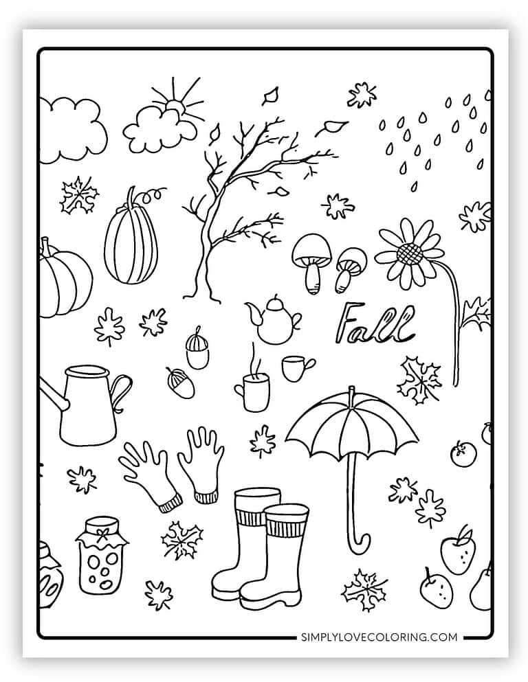 36 Fall Coloring Pages (Free PDF Printables) - Simply Love Coloring