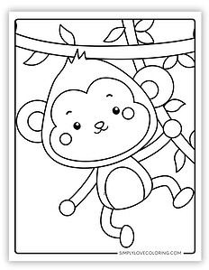 Monkey Coloring Pages (Free PDF Printables) - Simply Love Coloring