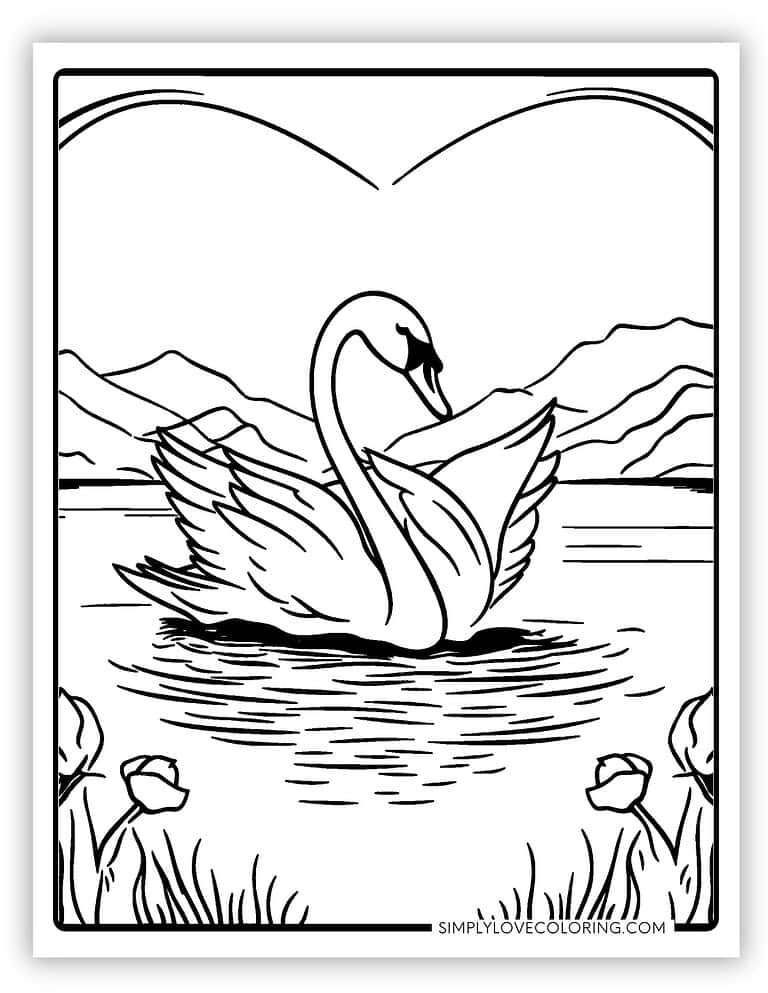 Swan Coloring Pages (Free PDF Printables) - Simply Love Coloring