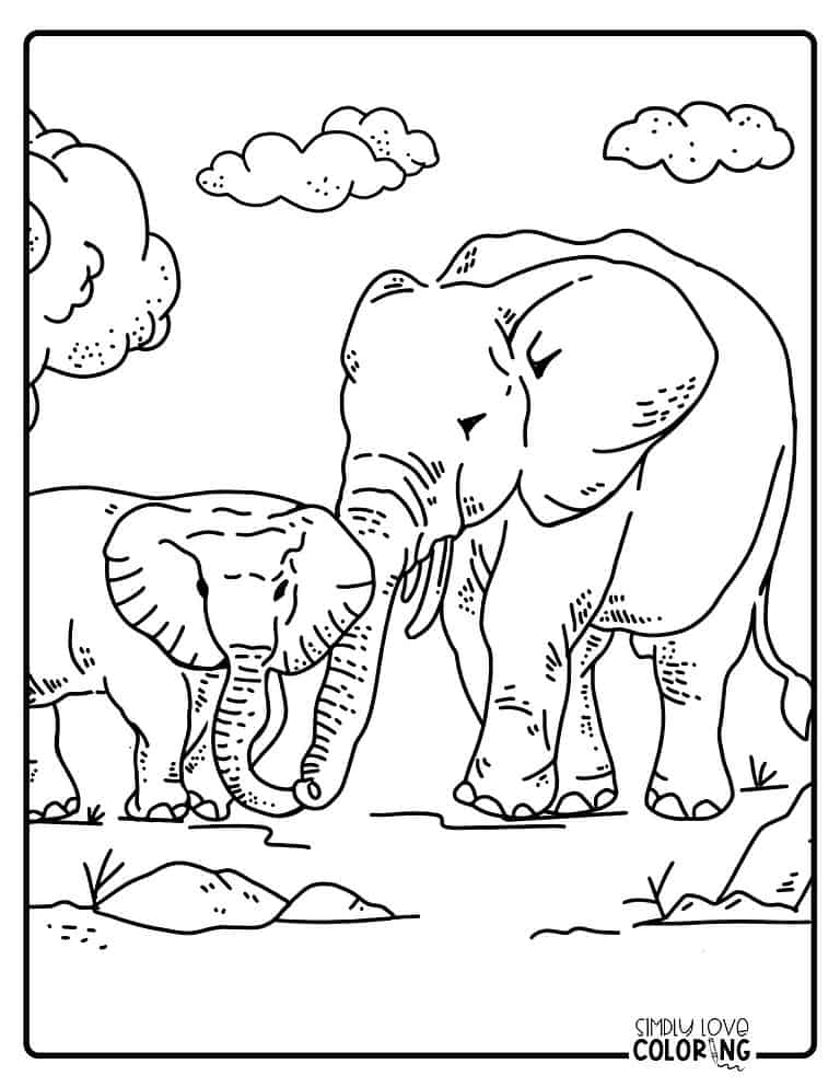 35 Elephant Coloring Pages (Free PDF Printables) - Simply Love Coloring