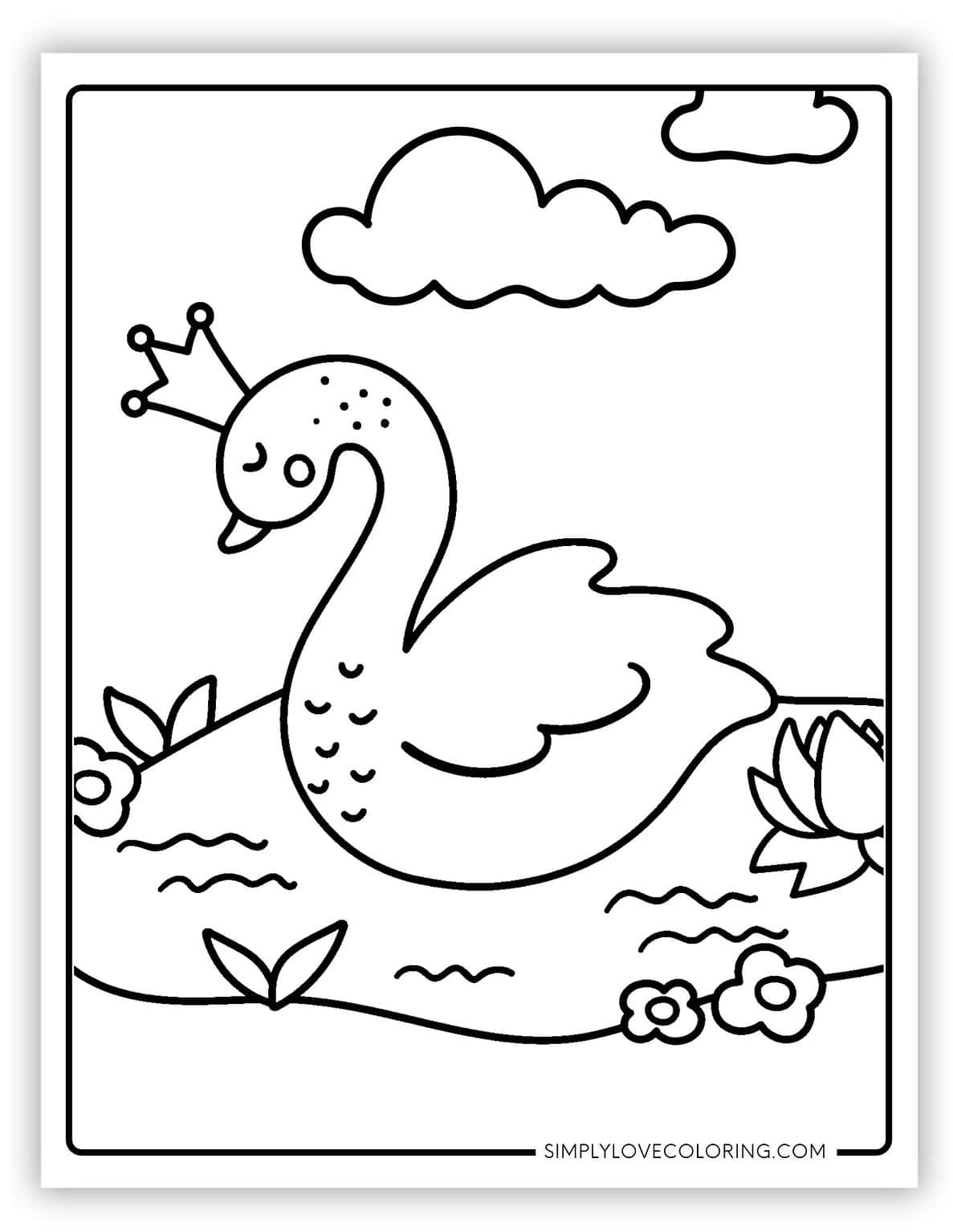 Swan Coloring Pages (Free PDF Printables) - Simply Love Coloring