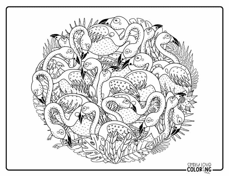 Flamingo Coloring Pages (Free PDF Printables) - Simply Love Coloring