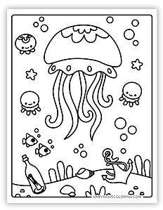 32 Jellyfish Coloring Pages (Free PDF Printables) - Simply Love Coloring