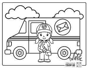 27 Mail Carrier Coloring Pages (Free PDF Printables) - Simply Love Coloring