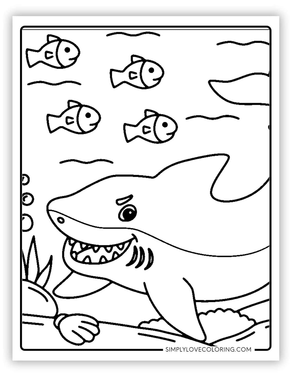 32 Shark Coloring Pages (Free PDF Printables) - Simply Love Coloring