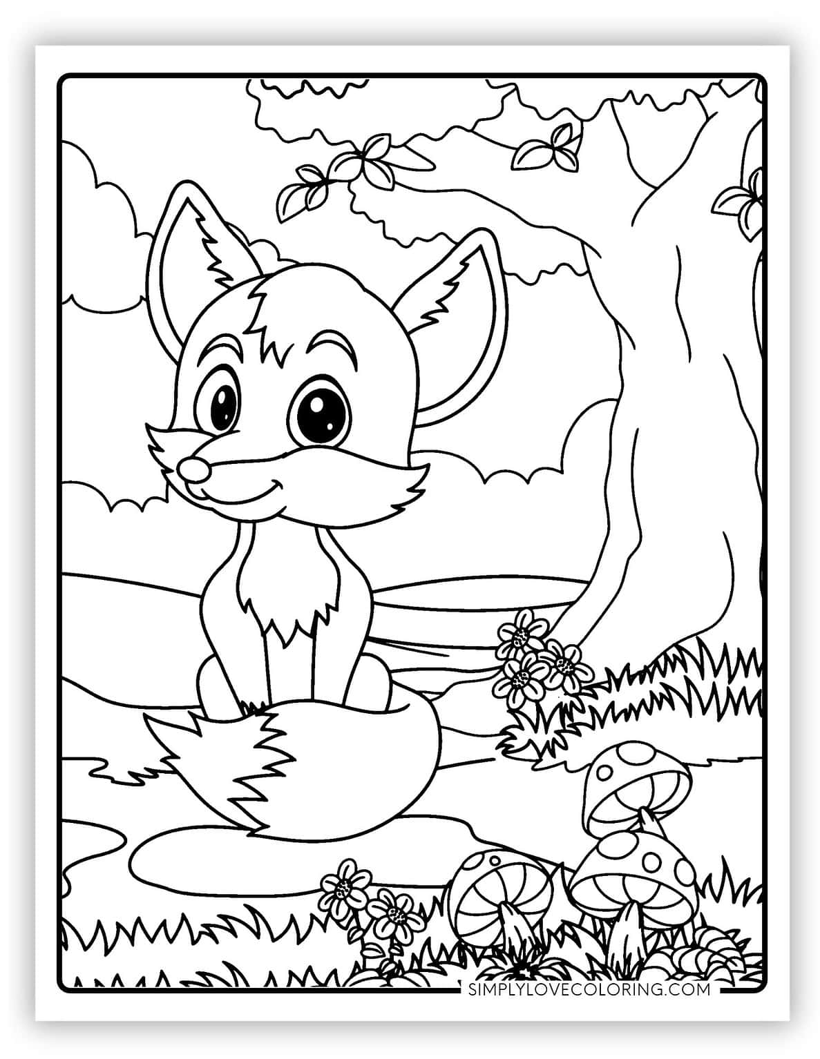31 Cute Fox Coloring Pages (Free PDF Printables) - Simply Love Coloring
