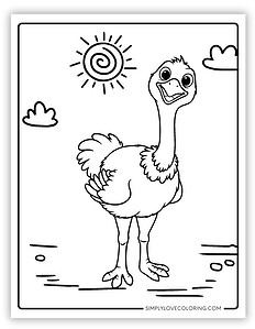 Ostrich Coloring Pages (Free PDF Printables) - Simply Love Coloring
