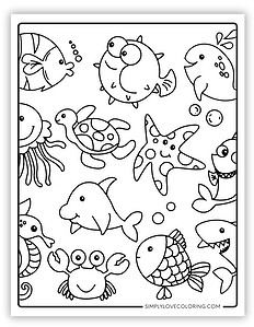 45 Sea Life Coloring Pages (Free PDF Printables) - Simply Love Coloring