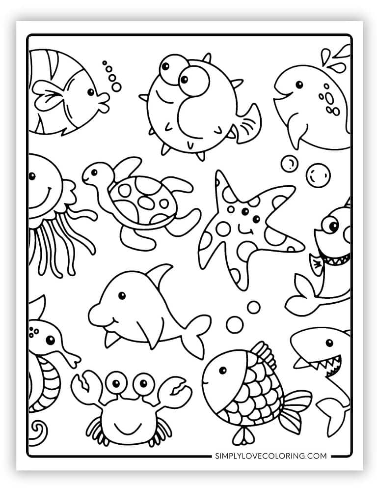 45 Sea Life Coloring Pages (Free PDF Printables) - Simply Love Coloring