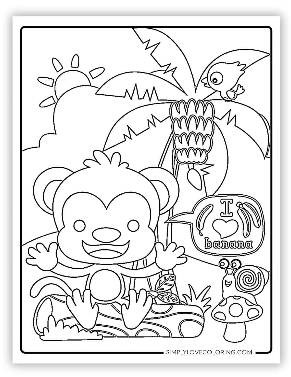 Monkey Coloring Pages (Free PDF Printables) - Simply Love Coloring
