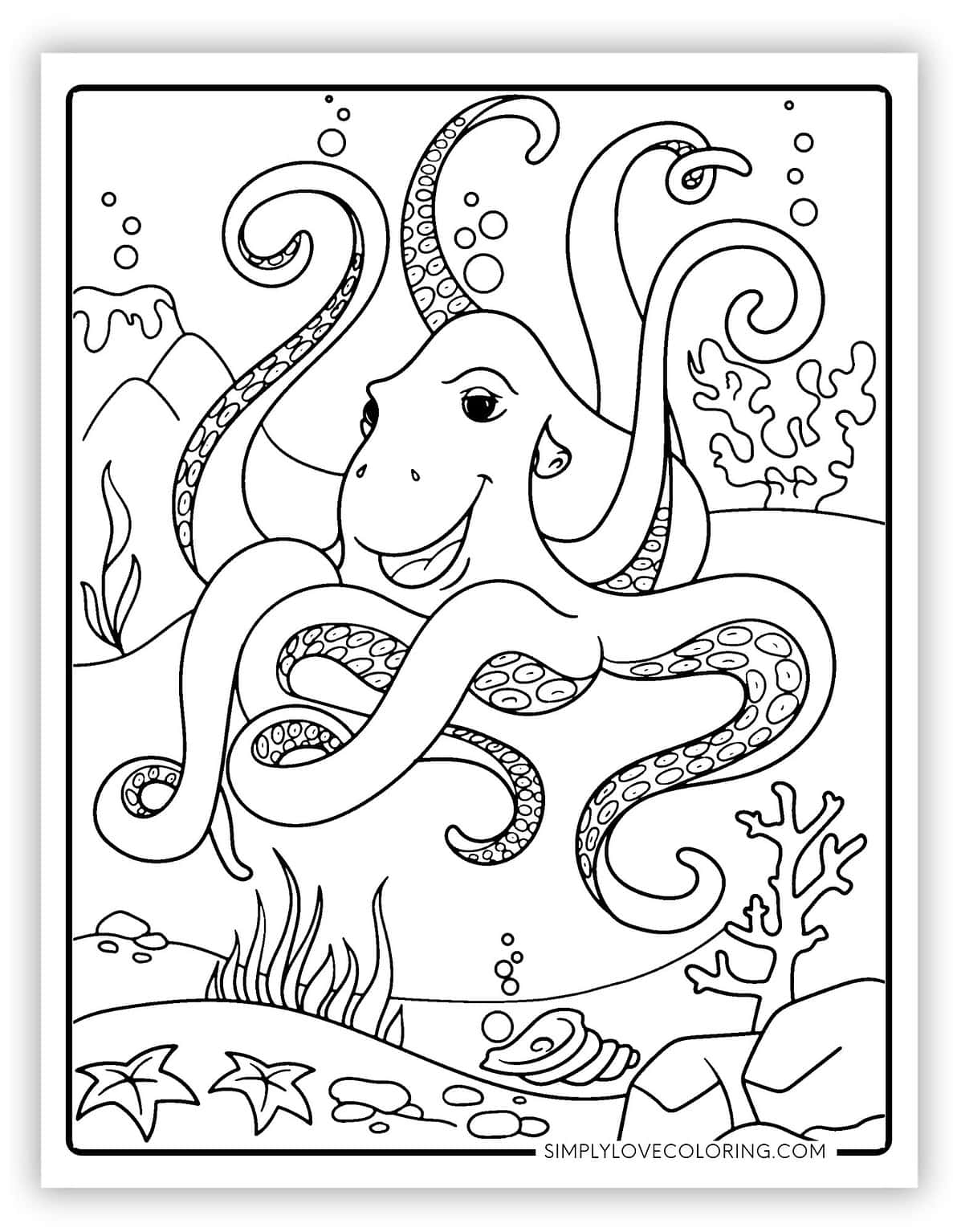 40 Octopus Coloring Pages (Free PDF Printables) - Simply Love Coloring