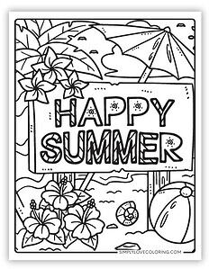 40 Cute Summer Coloring Pages (Free PDF Printables) - Simply Love Coloring