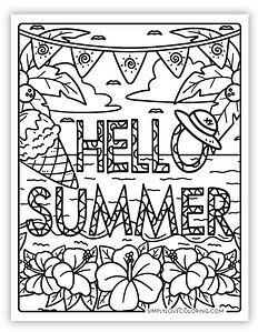 40 Cute Summer Coloring Pages (Free PDF Printables) - Simply Love Coloring
