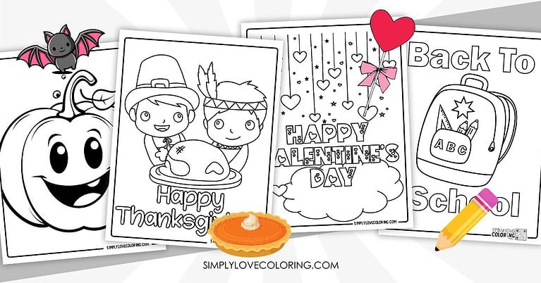 192 Holidays and Special Celebrations Coloring Pages (Free PDF ...