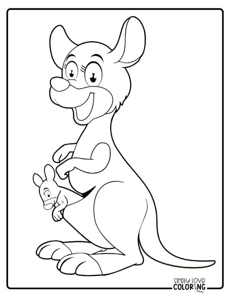 19 Kangaroo Coloring Pages (Free PDF Printables) - Simply Love Coloring
