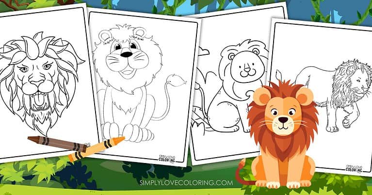 21 Lion Coloring Pages (Free PDF Printables) - Simply Love Coloring