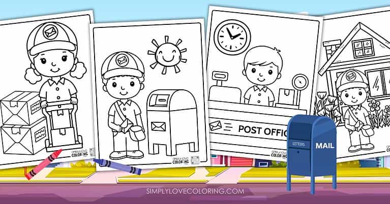 27 Mail Carrier Coloring Pages (Free PDF Printables) - Simply Love Coloring