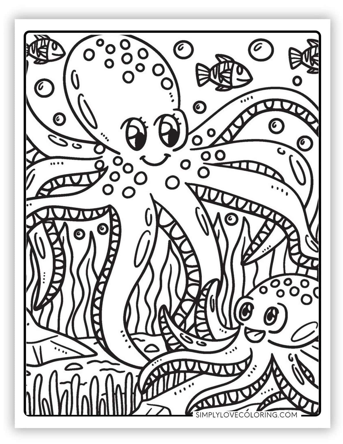 40 Octopus Coloring Pages (Free PDF Printables) - Simply Love Coloring