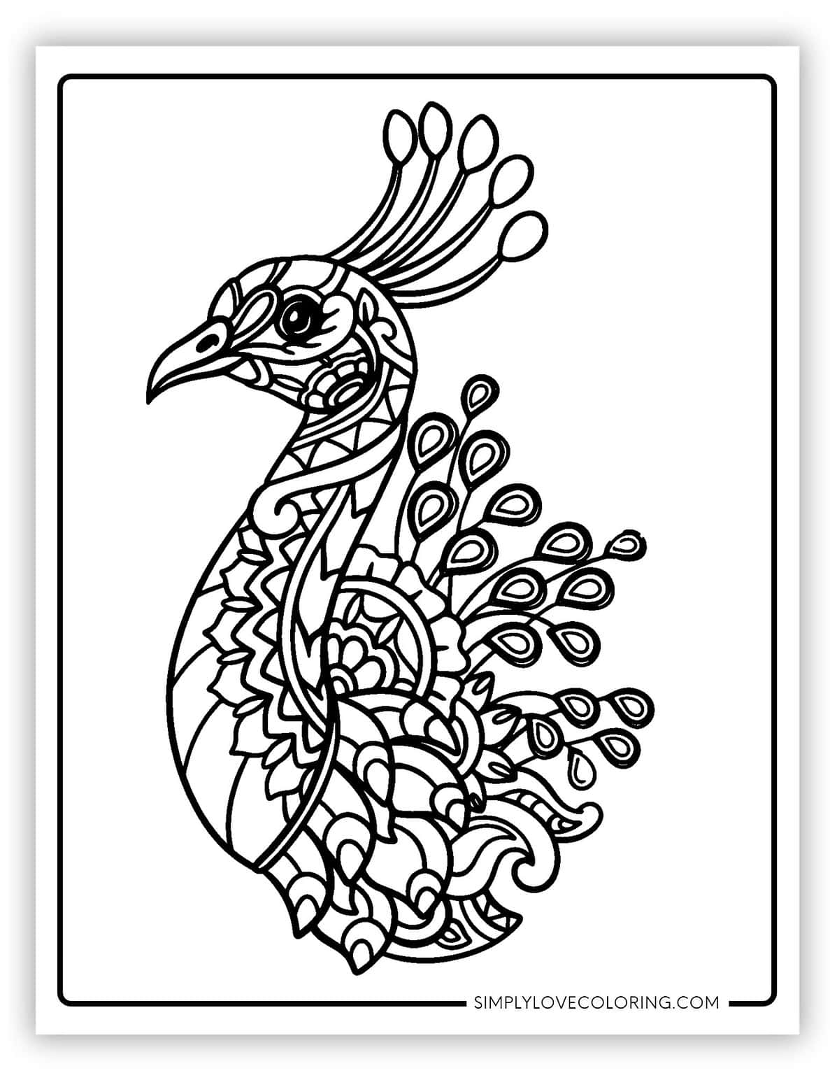 Peacock Coloring Pages (Free PDF Printables) - Simply Love Coloring