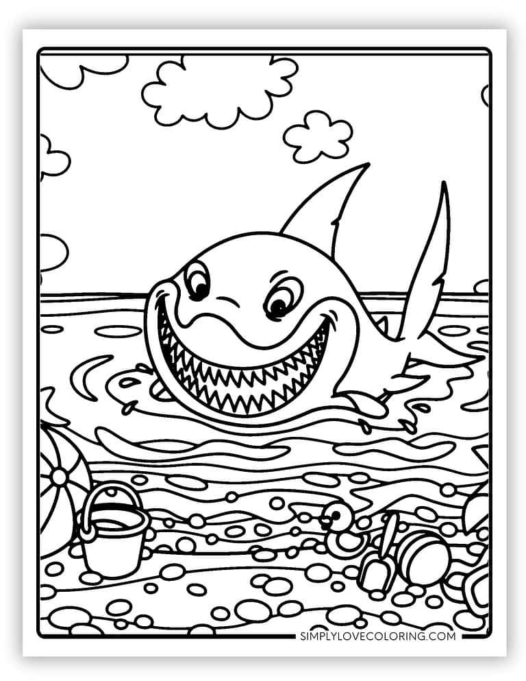 32 Shark Coloring Pages (Free PDF Printables) - Simply Love Coloring