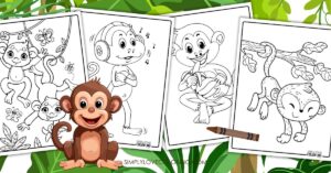 Monkey Coloring Pages (Free PDF Printables) - Simply Love Coloring