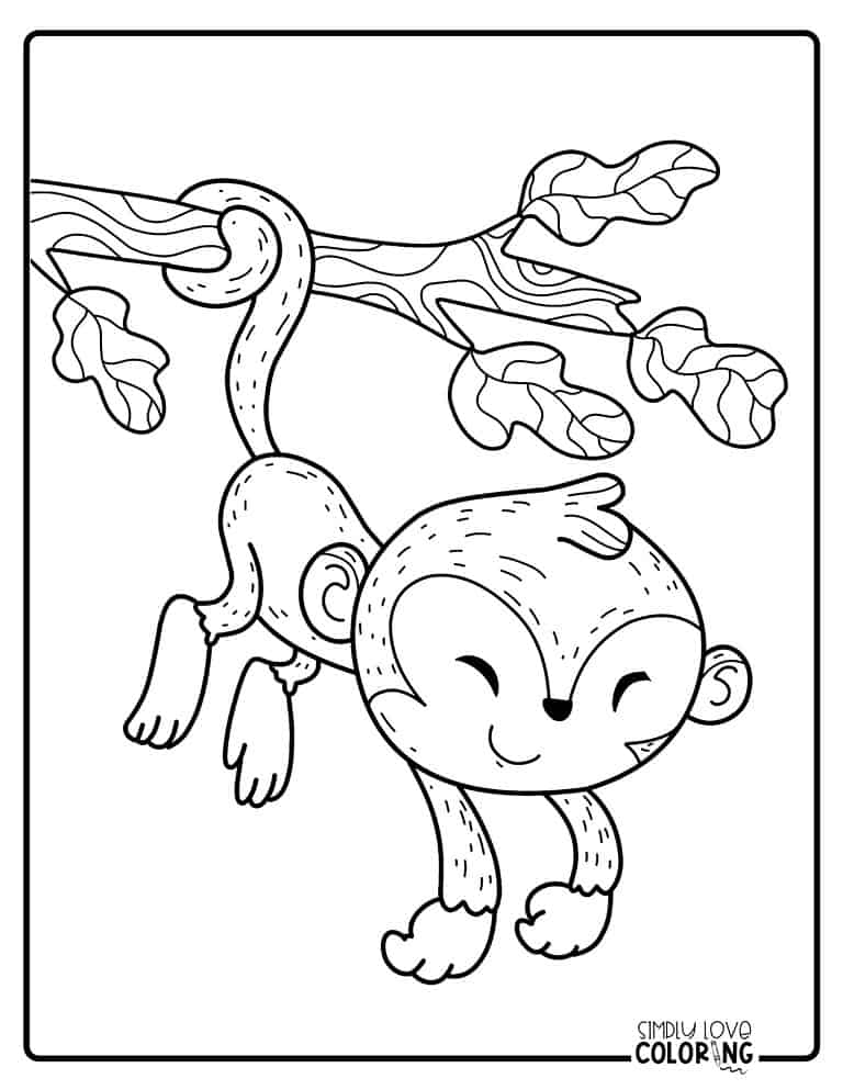 Monkey Coloring Pages (Free PDF Printables) - Simply Love Coloring