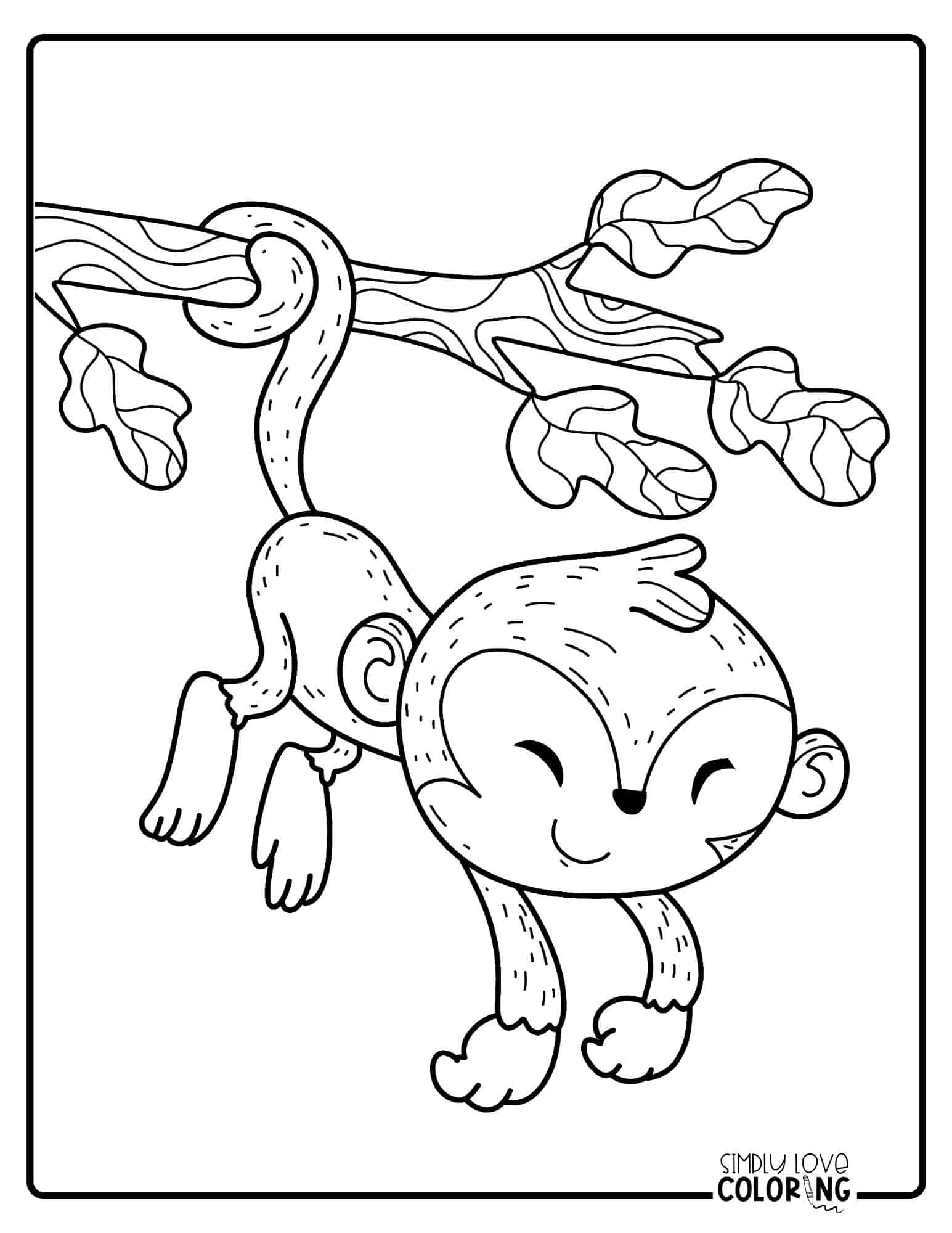 Monkey Coloring Pages (Free PDF Printables) - Simply Love Coloring