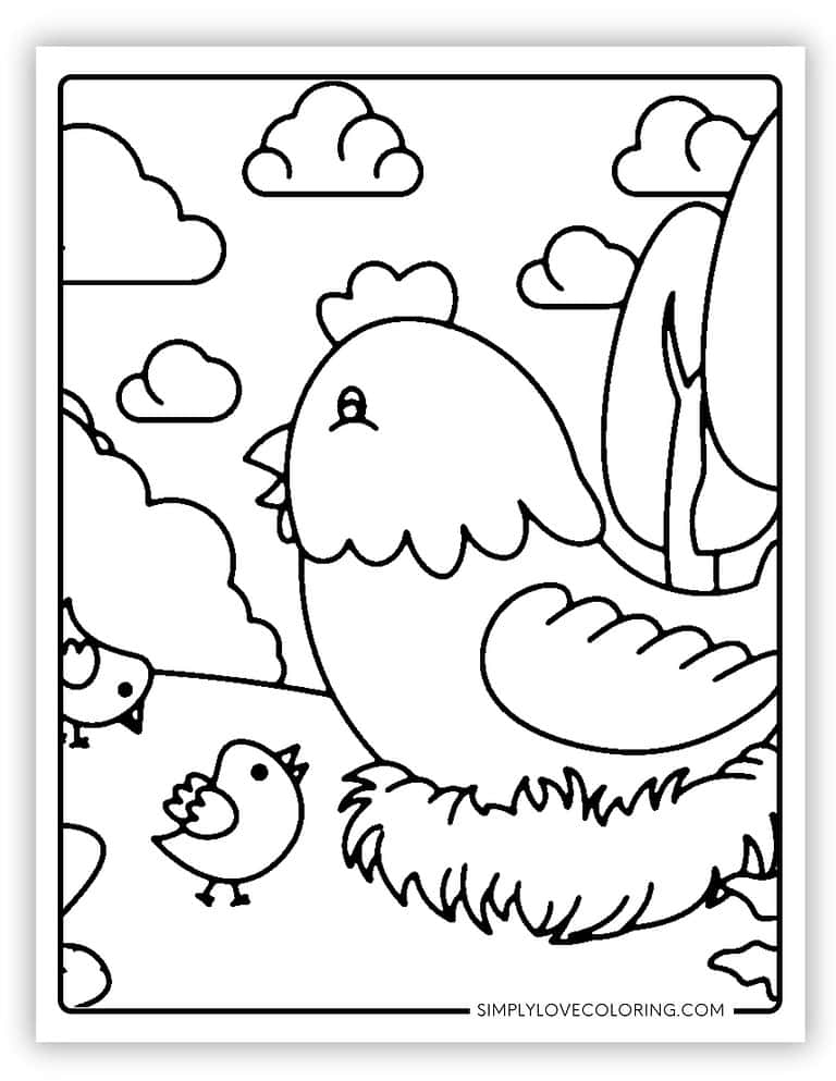 17 Cute Hen Coloring Pages (Free PDF Printables) - Simply Love Coloring