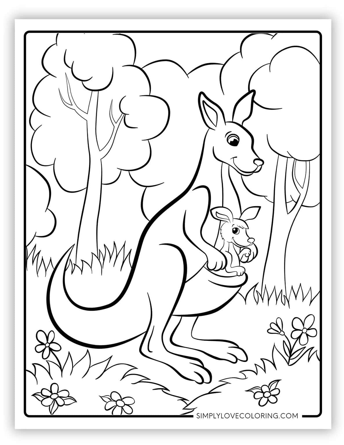 19 Kangaroo Coloring Pages (Free PDF Printables) - Simply Love Coloring