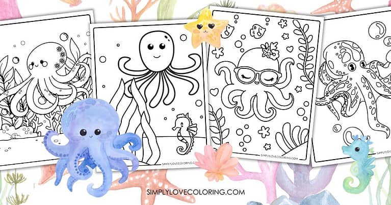40 Octopus Coloring Pages (Free PDF Printables) - Simply Love Coloring