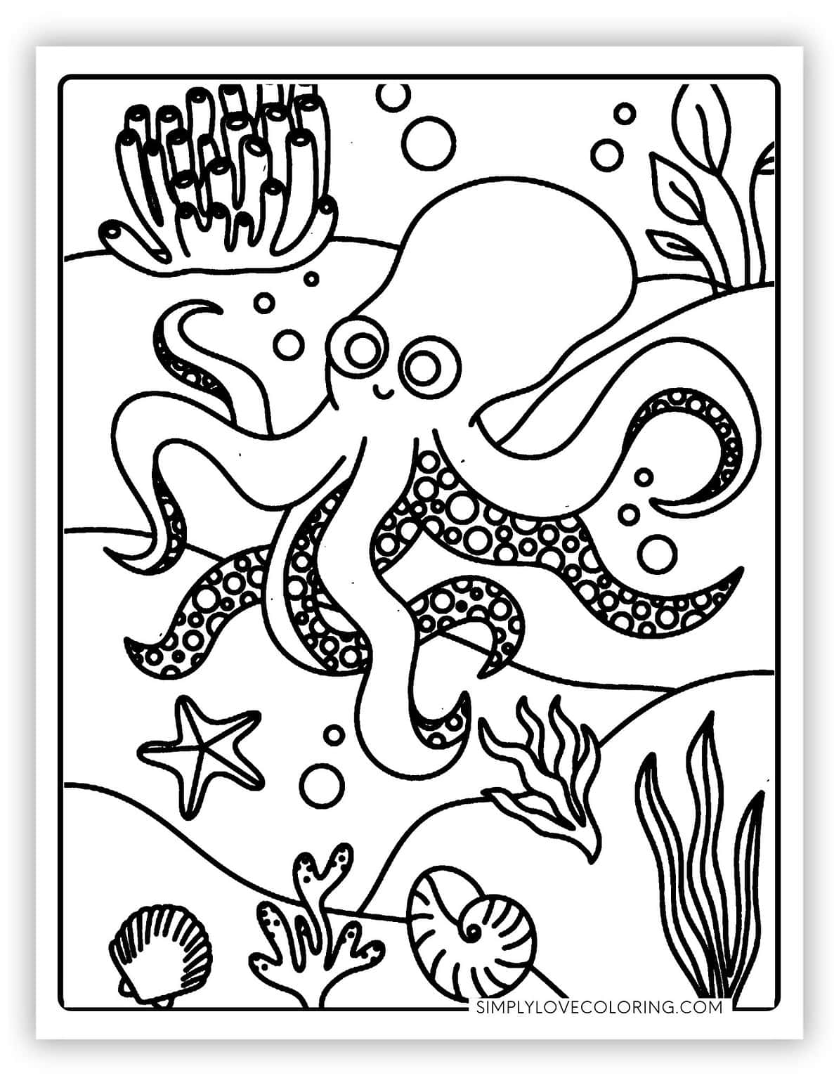 40 Octopus Coloring Pages (Free PDF Printables) - Simply Love Coloring