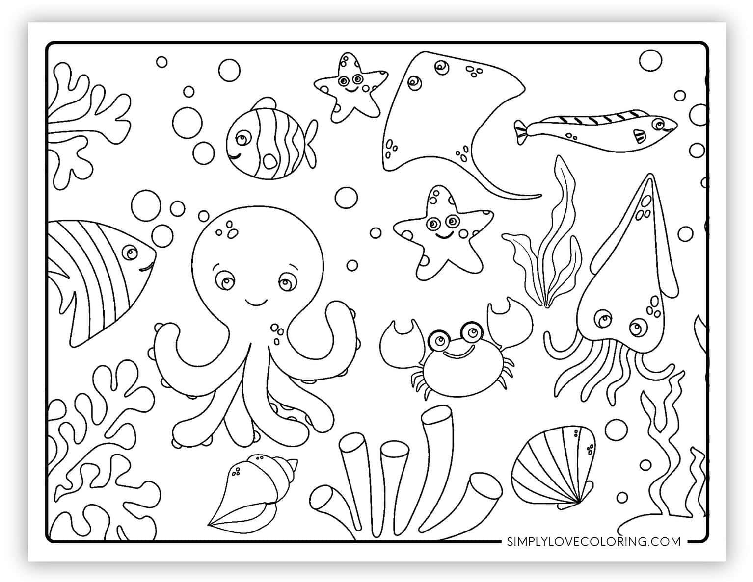 40 Octopus Coloring Pages (Free PDF Printables) - Simply Love Coloring