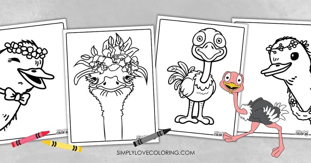 Ostrich Coloring Pages (Free PDF Printables) - Simply Love Coloring