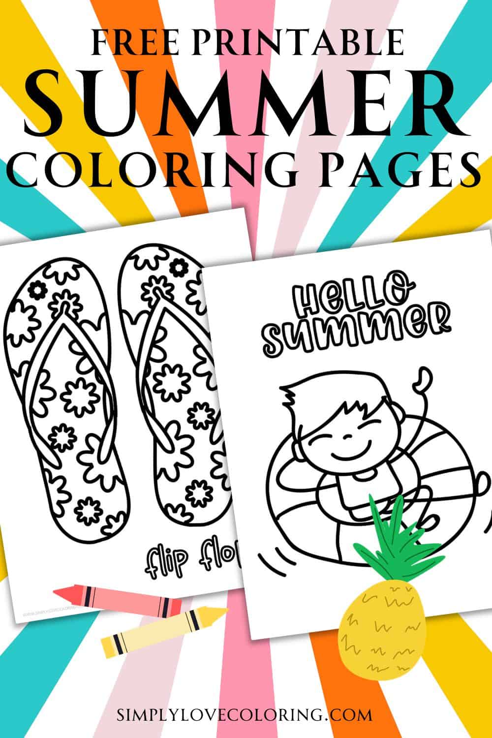 40 Cute Summer Coloring Pages (Free PDF Printables) - Simply Love Coloring