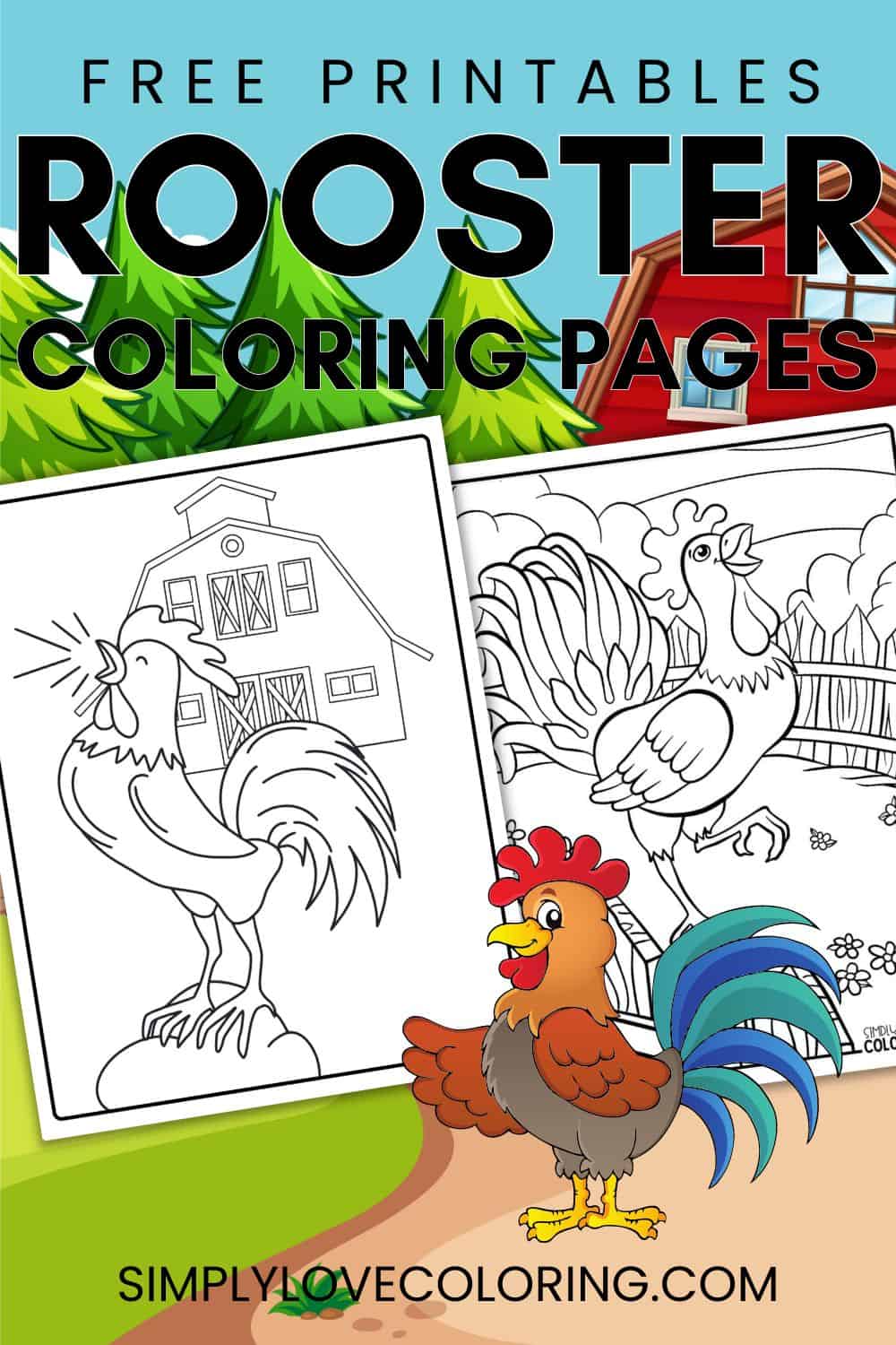 19 Rooster Coloring Pages (Free PDF Printables) - Simply Love Coloring