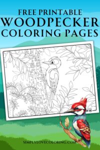 Woodpecker Coloring Pages (Free PDF Printables) - Simply Love Coloring