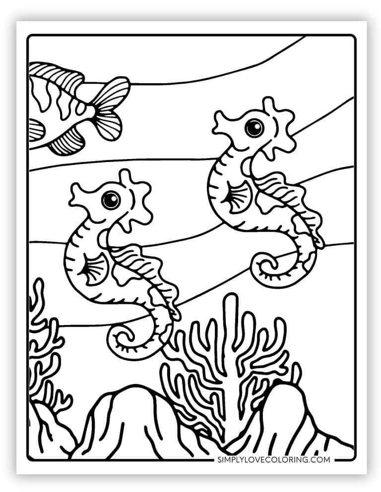 35 Seahorse Coloring Pages (Free PDF Printables) - Simply Love Coloring