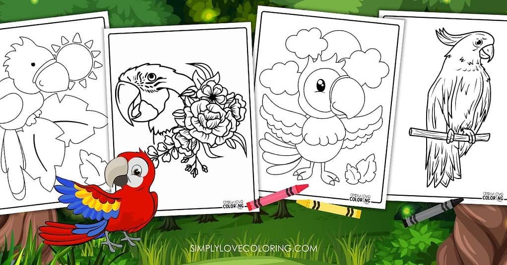 Parrot Coloring Pages (Free PDF Printables) - Simply Love Coloring