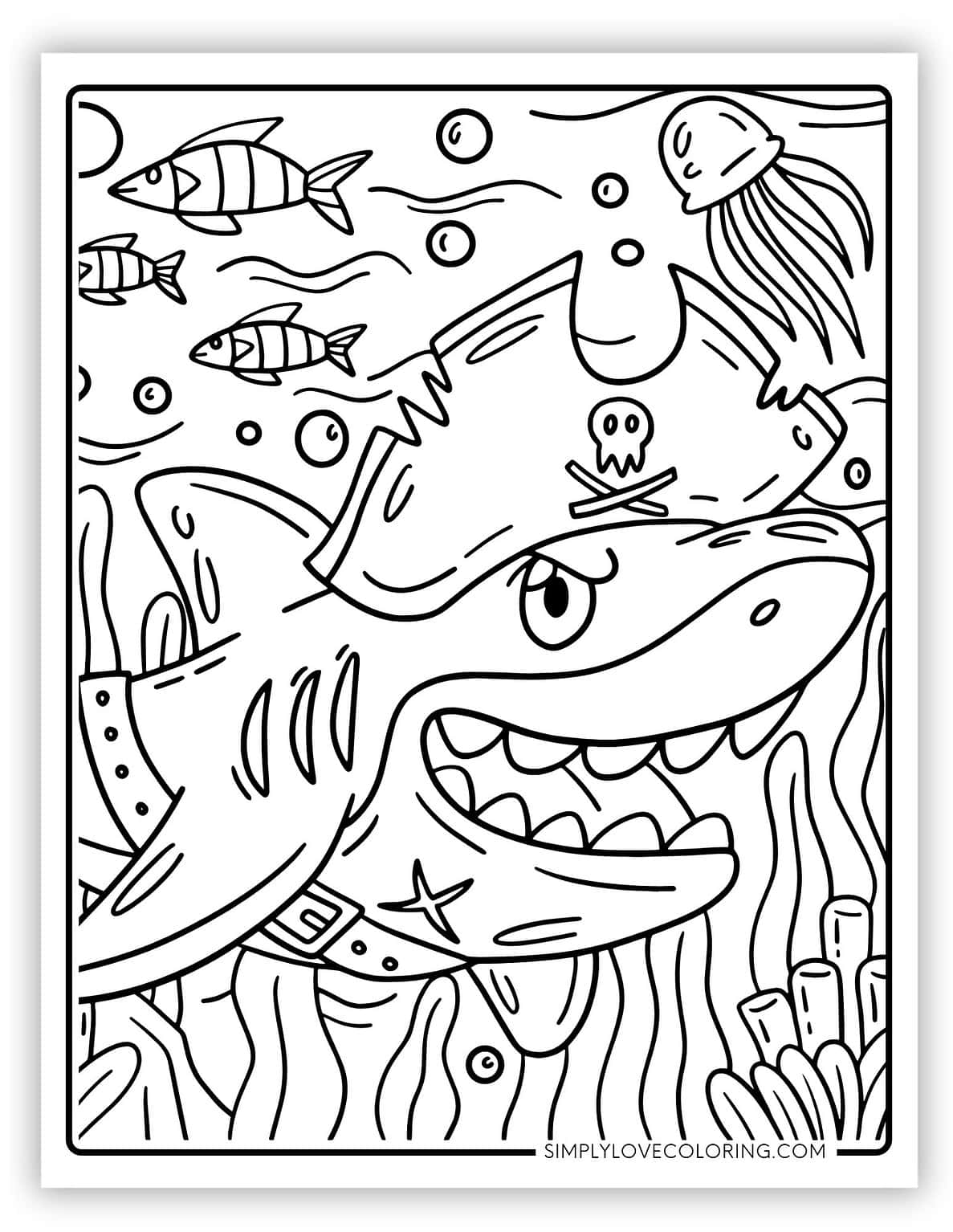 32 Shark Coloring Pages (Free PDF Printables) - Simply Love Coloring