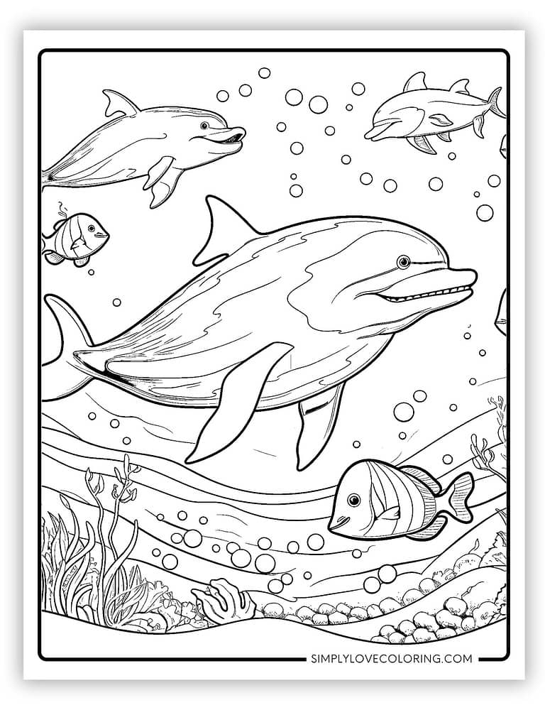 46 Dolphin Coloring Pages (Free PDF Printables) - Simply Love Coloring