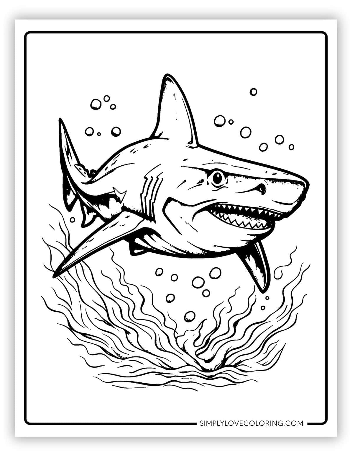 32 Shark Coloring Pages (Free PDF Printables) - Simply Love Coloring