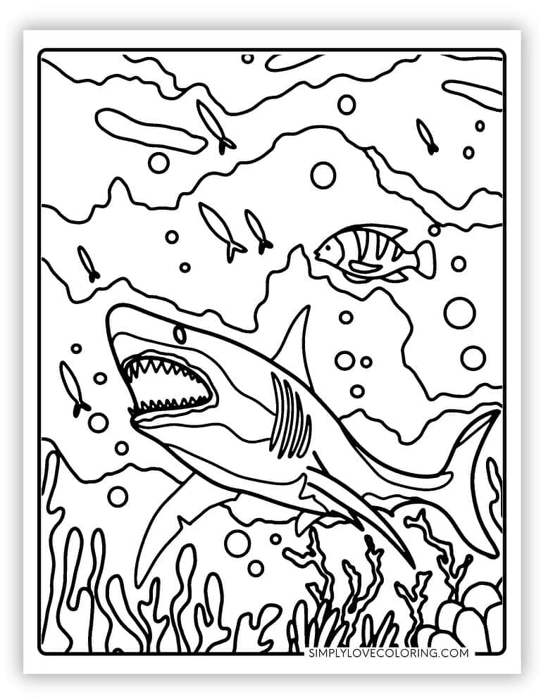 32 Shark Coloring Pages (Free PDF Printables) - Simply Love Coloring