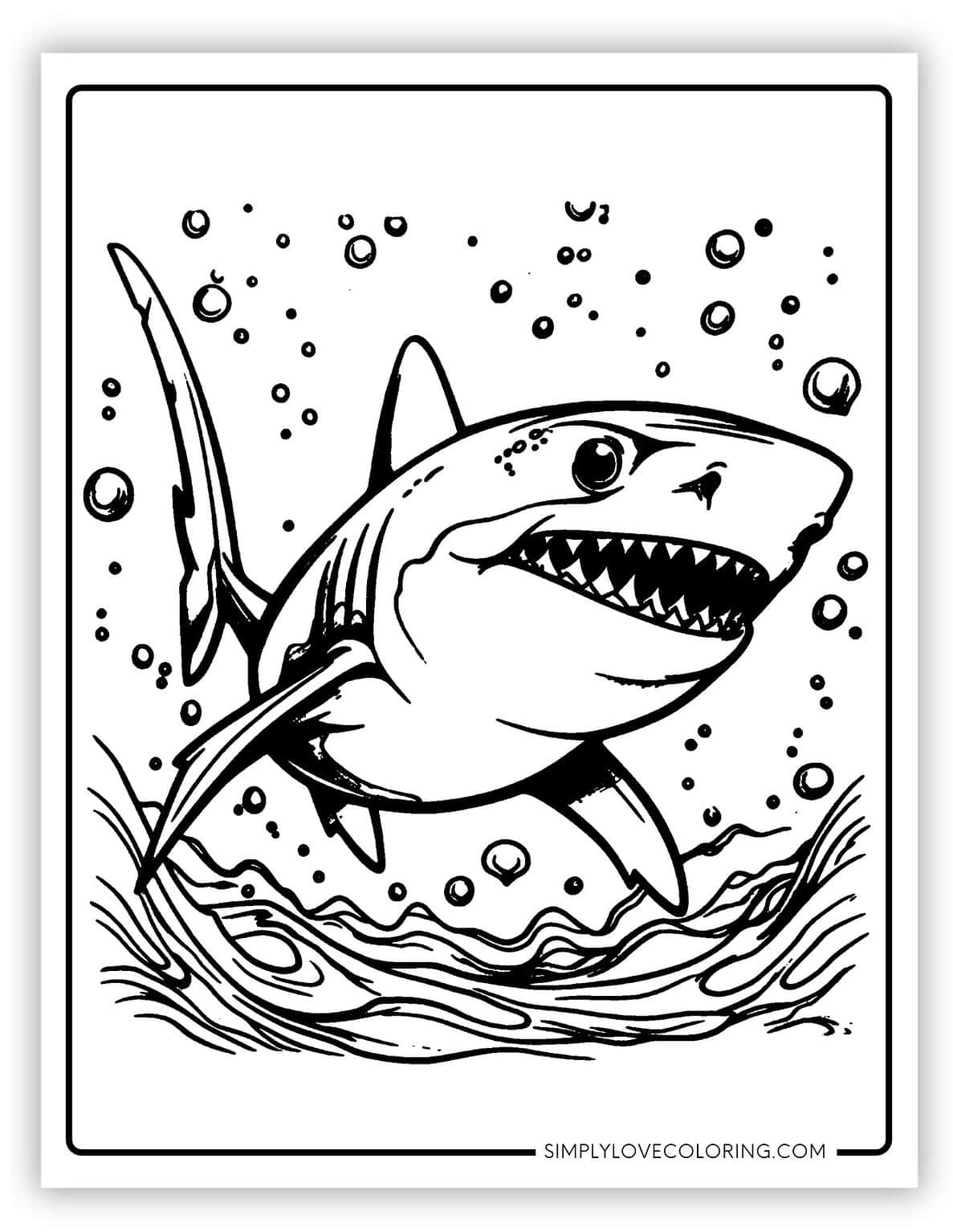 32 Shark Coloring Pages (Free PDF Printables) - Simply Love Coloring