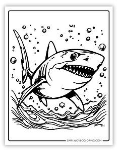 32 Shark Coloring Pages (Free PDF Printables) - Simply Love Coloring